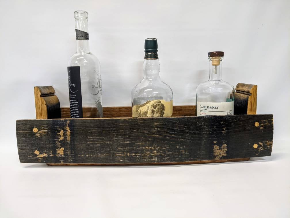 Bourbon Barrel Bottle Display Shelf - Gambill Woodworking