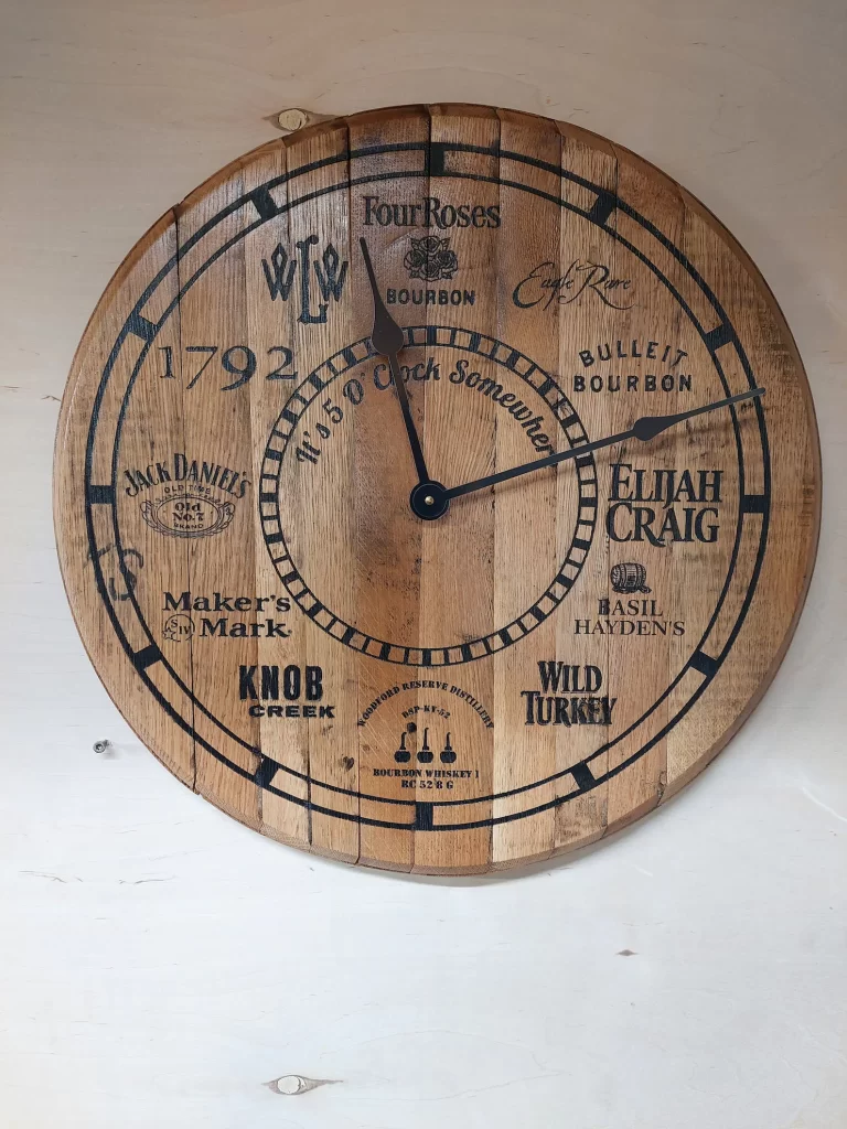 Bourbon Barrel Top Clock (It's 5 O'clock Somewhere) - Engraved ...